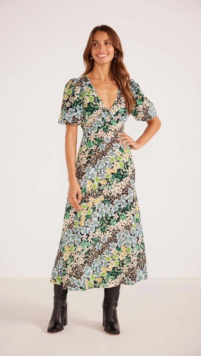 Lenora Keyhole Midi Dress – Indy Love Boutique